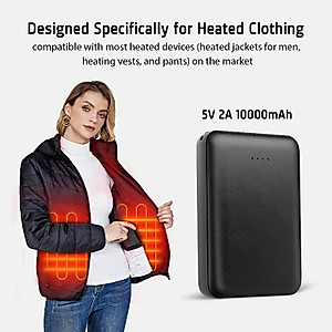 Lyzuepely Heated Vest Battery Pack Power Bank 10000 mAh for Heated Jacket Heating Electric Vest Coat Hoodies for Man for Women
