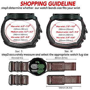 DAVILANE Compatible with Samsung Galaxy Watch Bands,20mm Quick Release Leather Nylon Watch Strap for Galaxy Watch 6 Classic 47mm 43mm/6 44mm 40mm/5 40mm 44mm/5 Pro 45mm etc.