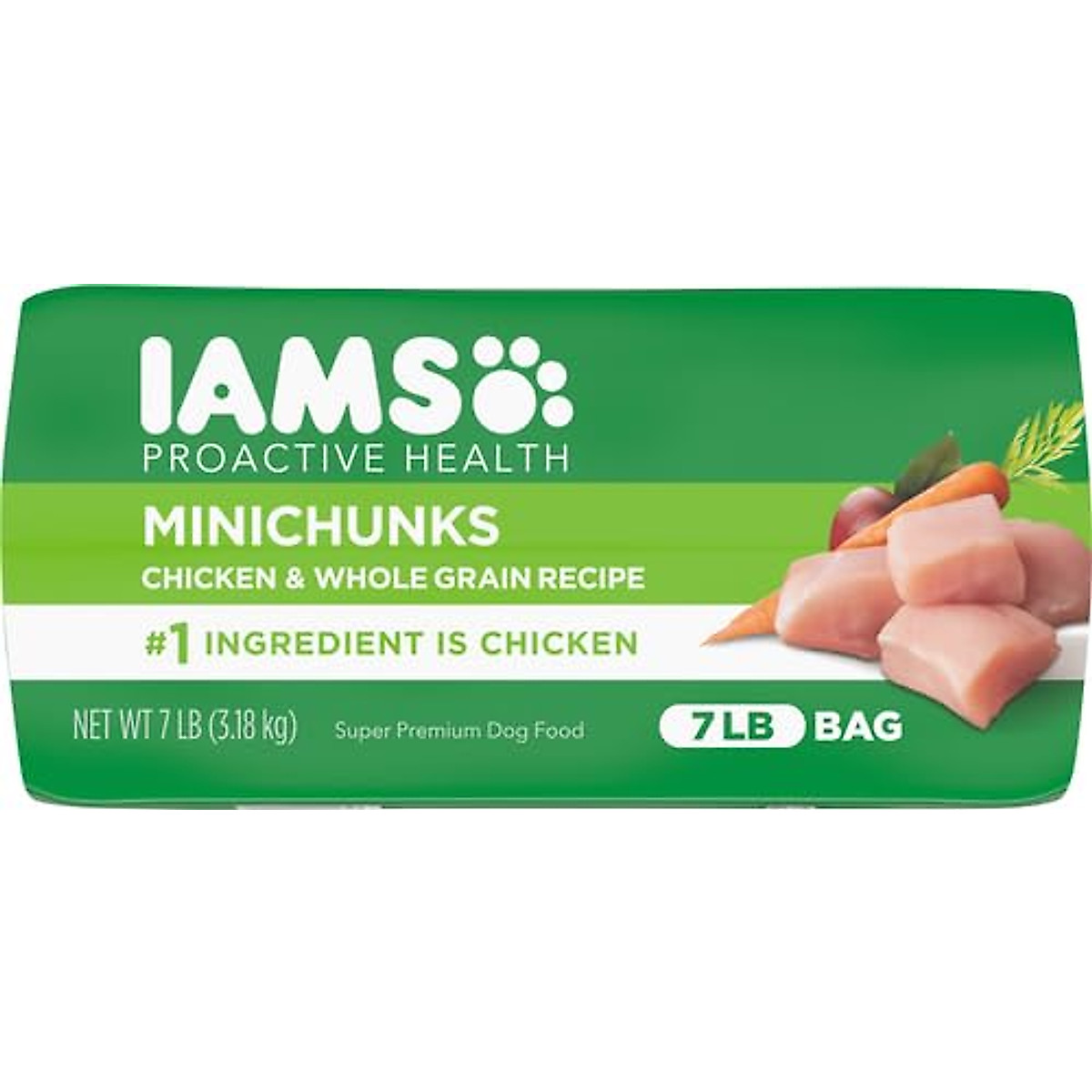 IAMS Adult Minichunks Small Kibble High Protein Dry Dog Food with Real Chicken, 7 lb. Bag