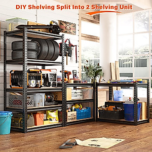 REIBII Storage Shelves 5 Tier Garage Shelving Load 1520LBS Garage Storage Shelves, Shelving Units and Storage Adjustable Heavy Duty Shelving Utility Rack Shelf for Pantry 59.8" H x 27.6" W x 11.8" D