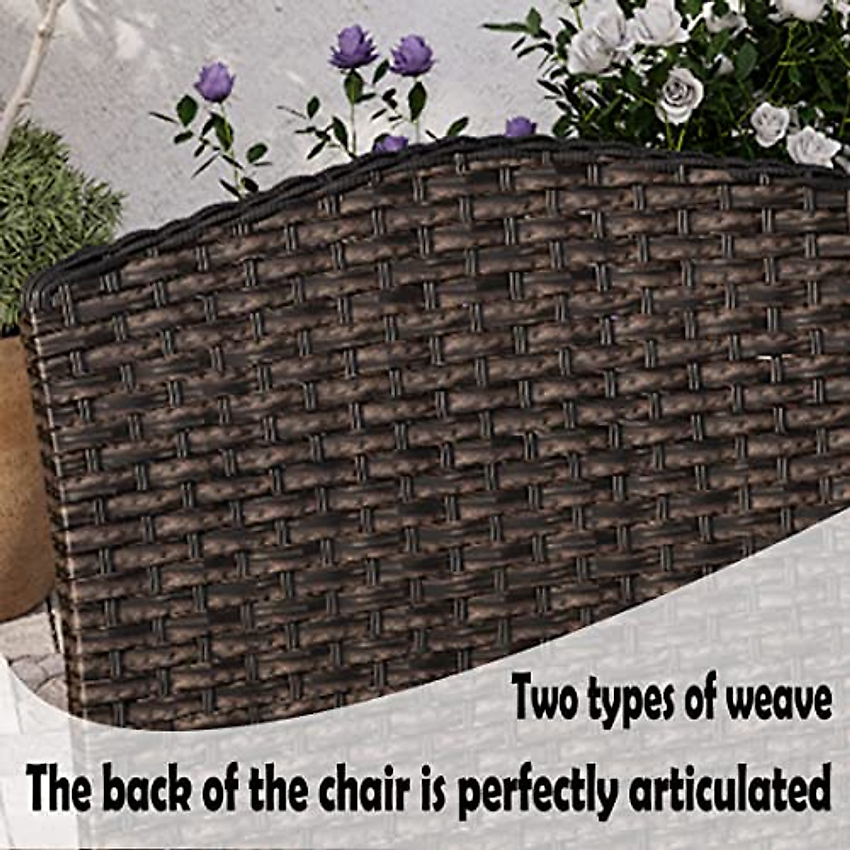 SUNSHINE VALLEY Patio Dining Chairs Set for 6, 7 Piece Wicker Outdoor Table and Chairs, Large Rectangular Metal Patio Dining Table with 1.57” Umbrella Hole Outdoor Dining Sets for Garden Backyard Lawn