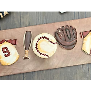 BAT COOKIE CUTTER WITH GLOVE BALL AND JERSEY American Sport Baseball Glove Mitt Game Bat And Jersey Uniform T-Shirt Cookie Cutters Made In The USA (4 Pack)
