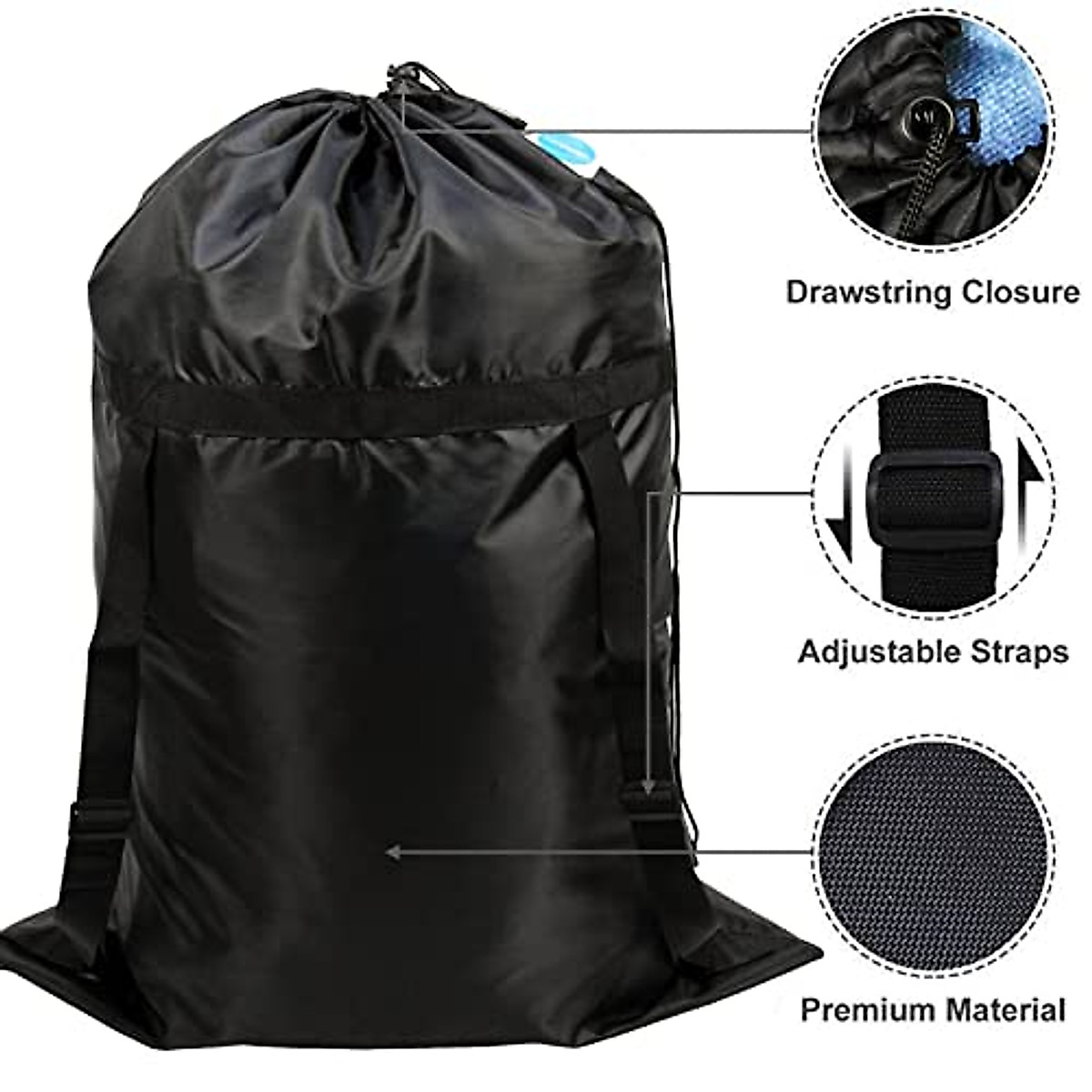 Casaphoria Laundry Bag Backpack xl for College,Travel Dirty Laundry Bag Extra Large for Suitcase,Camping Waterproof Foldable Lightweight Backpack Heavy Duty, Dorm Students Backpack for Luggage