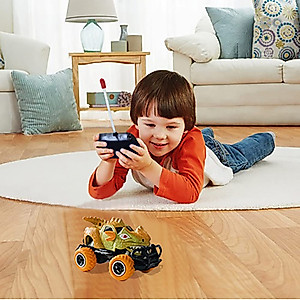 SKABENLAM Remote Control Car for Boys 3-5,Dinosaur Toy Cars for Kids 3-6,Toys for 3 4 5 6 Year Old Boys,Mini RC Race Car,Monster Trucks for Boys,Toddler Gifts for Boys Age 3 4 5 6 (Orange)