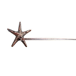 Hampton Nautical Rustic Copper Cast Iron Starfish Bath Towel Holder 28" - Starfish Wall Decor -