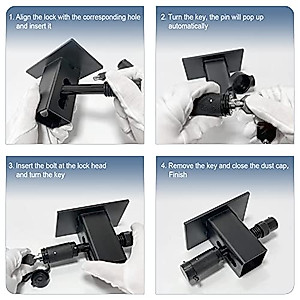 JDMSPEED American Flag Metal Trailer Hitch Cover Heavy Duty 2" Inch Tow Rear Receivers Plug Covers USA American U.S. Flag Metal Emblem Guard for Pickup Trucks Cars SUV (RED)