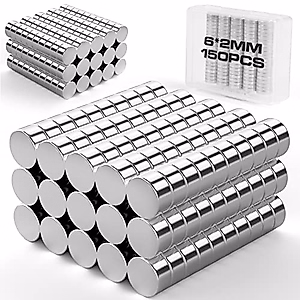 FINDMAG 150 Pcs Fridge Magnets, 6x2mm Magnets for Whiteboard, Refrigerator Magnets, Small Magnets, Neodymium Magnet, Mini Magnets, Round Magnets, DIY Magnets for Fridge, Home, Classroom, Office