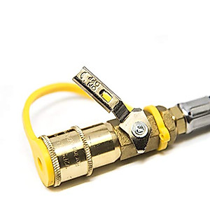 GasOne 2140-012 Extension-1/4 Male Flow Plug 12 ft, RV Quick Connect Propane Hose, Black