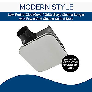 Broan-NuTone AER110KA Ventilation Fan with Infinitely Adjustable Speed Control Switch and Roomside Installation, 110 CFM