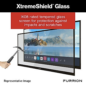 Furrion Aurora 55-Inch Partial-Sun 4K Outdoor Smart TV - Weatherproof Television w/ HDR10, Anti-Glare, 750-Nit LED Screen, Impact-Resistant Screen, External Antenna for Partially Sunny Outdoor Areas