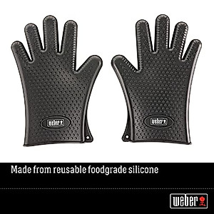 Weber Silicone Grilling Gloves, Black