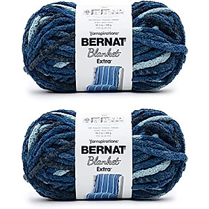 Bernat Blanket Extra Teal Dreams Yarn - 2 Pack of 300g/10.5oz - Polyester - 7 Jumbo - 97 Yards - Knitting, Crocheting, Crafts & Amigurumi, Chunky Chenille Yarn