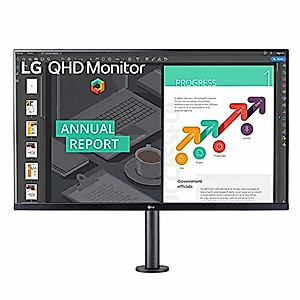 LG 32QP880-B 32'' QHD (2560 x 1440) 75Hz IPS Monitor with USB Type-C and ErgoStand, HDR10 + Wacky Jacky Cleaning Cloth