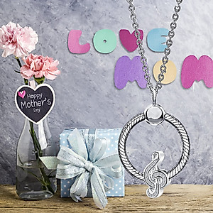 QeenseKc Treble Clef Music Cubic Zirconia Charm Bead for Pandora Charm Bracelet