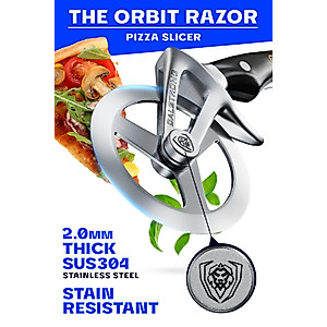 DALSTRONG Pizza Wheel - The Orbit Razor Pizza Wheel & Cutter - High-Carbon Heavy-Duty Stainless Steel - G10 Handle - Razor Sharp - Thumb Guard Protection & Blade Cover