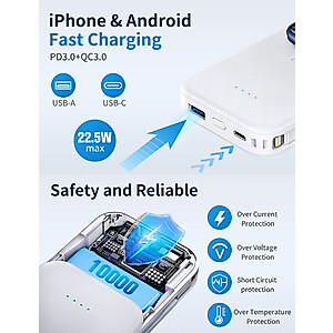 RORRY Portable Apple Watch Charger,10000mAh Fast Charging Power Bank with Built-in Cable, Compatible with Apple Watch Series 9/Ultra2/8/Ultra/7/6/Se/5/4/3/2/, iPhone 15/14/13/12/11/XS/X/8