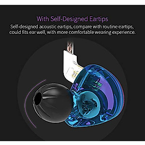 keephifi KZ ZST in Ear Monitor 1BA+1DD HiFi IEM Earphones,Noise Cancelling Earbuds Wired Rich Bass Stereo Headphones, Comfortable in Ear Earbuds,Detachable Cable for Audiophiles (Colorful,No Mic)
