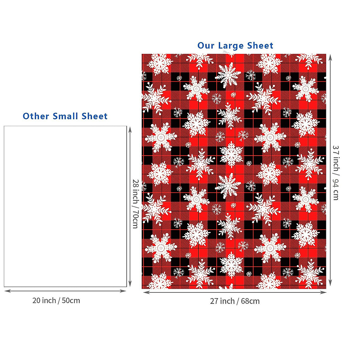 BOLIANNE Christmas Wrapping Paper for Kids Men Women - Xmas Holiday Gift Wrap with Buffalo Plaid, Trucks, Snowflakes, Reindeer for Party - 8 Large Sheets, Vintage Design, 27 x 37 Inch, High Gloss