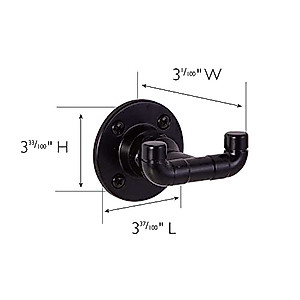 Design House 580688 Kimball Double Robe Hook, Satin Black