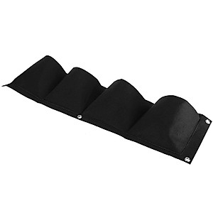 Atyhao Vertical Hanging Outdoor Wall Planter 4Pcs 4 Pocket Plant Grow Bag Wall Mounted Reusable Degradable Felt Garden Planter Herbs, Succulents Artificial Pl or Flowers. (Black)