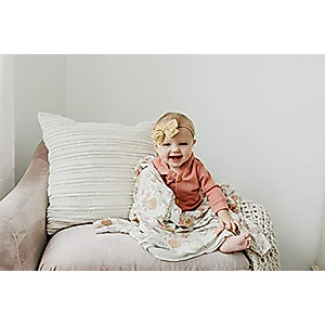 Large Premium Knit Baby Swaddle Receiving Blanket"Ferra" by Copper Pearl