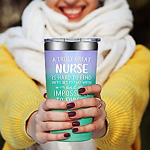 DOEARTE Nurse Gifts - A Truly Great Nurse is Hard to Find - Nurse Appreciation Gifts - Nurse Week, Nurse Day, Graduation, Christmas Gifts for Women - 20oz Nurse Tumbler