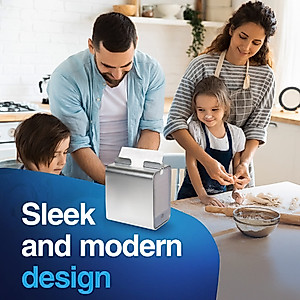 Tork Napkins Napkin Dispenser Image Xpressnap Tabletop Aluminum Napkin Holder for Everyday Use Holds Up To 150 2-Ply Napkins 8.23x7.1x5.91" (HxWxD)