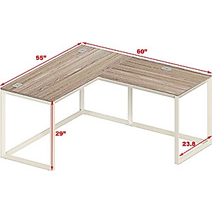 SHW Triangle-Leg L-Shaped Home Office Computer Desk