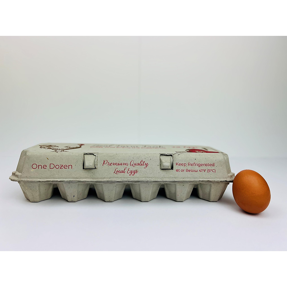 Printed Egg Cartons Red/Brown Design - 100 units