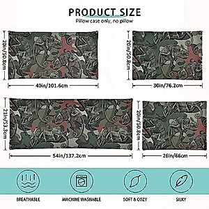 Chameleon Branch Camouflage Pillow Cases King Size Super Soft Pillowcase with Zipper Washed Microfiber Pillowcases for Bedroom Sofa Couch Home Decoration