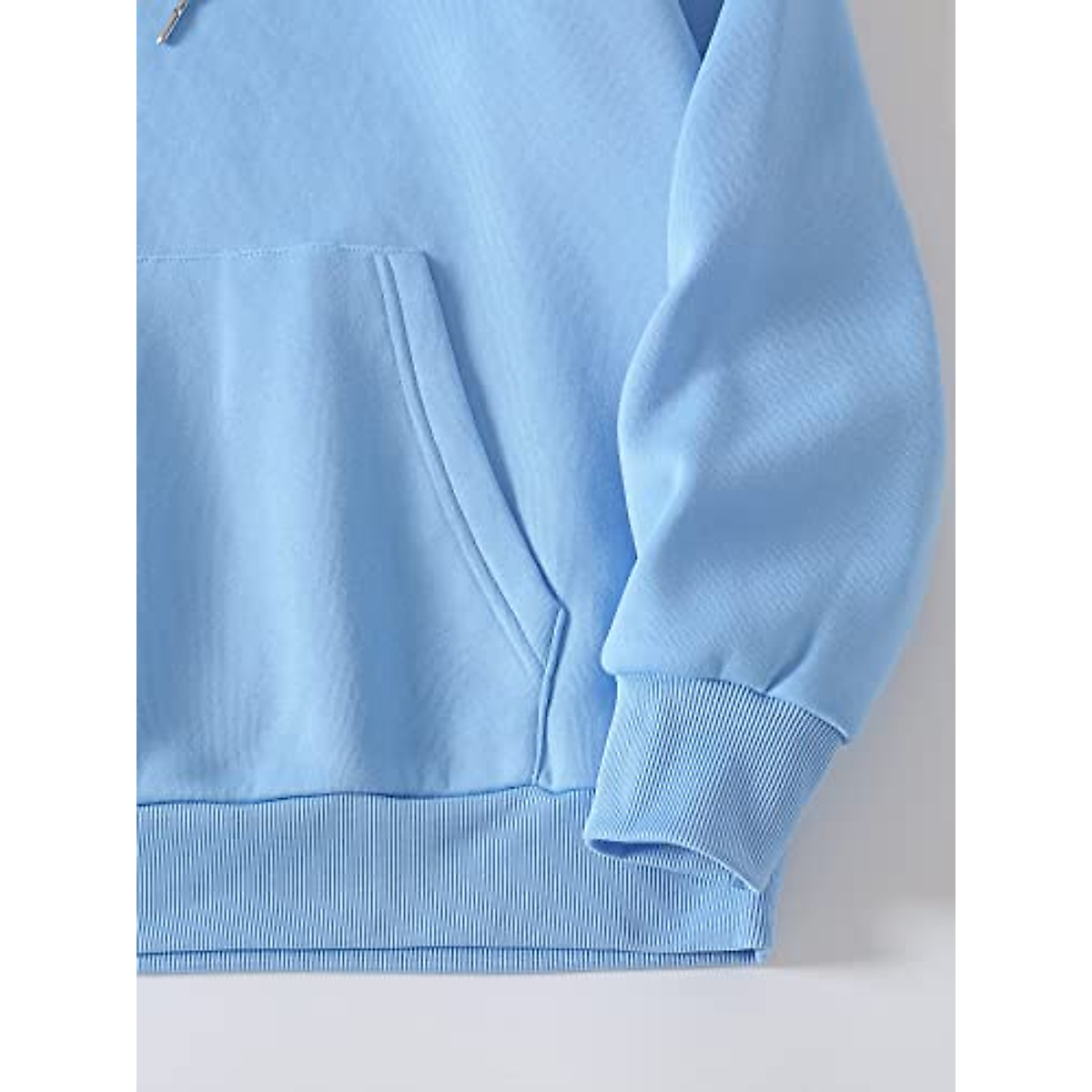Cozyease Men's Oversized Letter Graphic Drawstring Casual Hoodies Long Sleeve Vintage Street Hoodie Sweatshirts Blue L