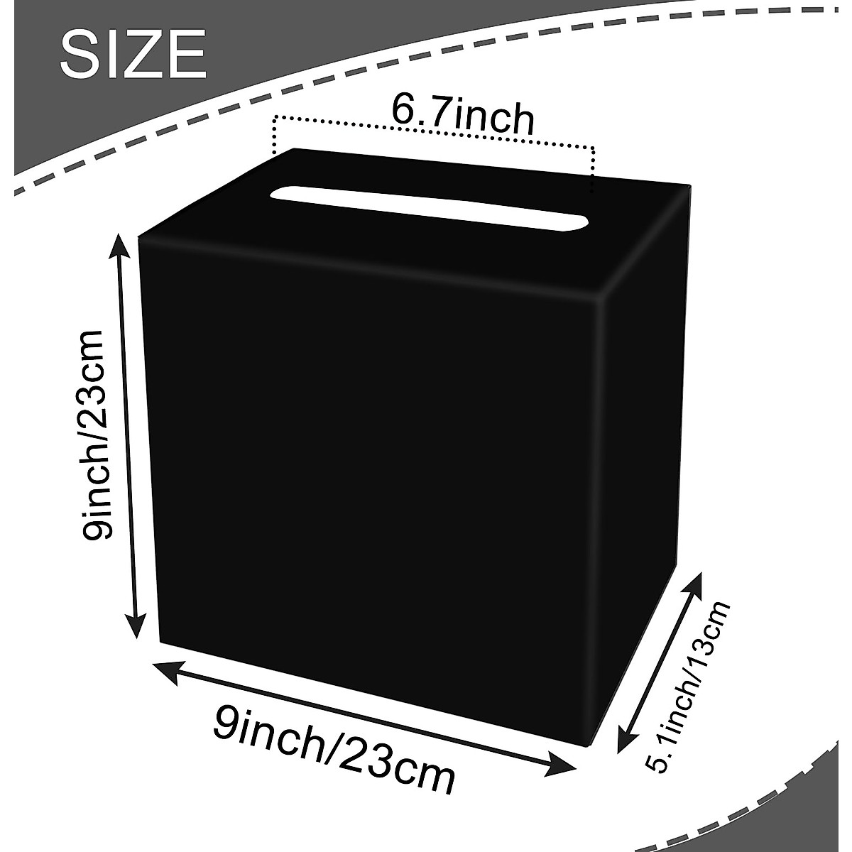 SietDESEO Black Card Box Diy Gift Card Box Money Card Box Holder for Wedding Reception Baby Shower Bridal Shower Birthday Party Black Wedding Card Box