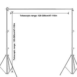 Stainless Steel Backdrop Stand 9.5ftx10ft Photo Stand for Backdrop Video Adjustable Background Support Stands for Portrait & Studio Photography, Photoshoot, Parties, Baby Shower, Birthday, Wedding