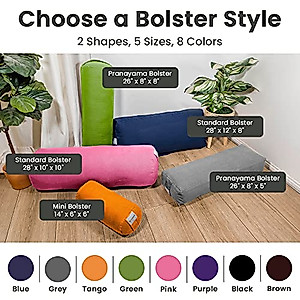 Sol Living Yoga Bolster Pillow Rectangular Meditation Cushion Cotton Meditation Accessories for Restorative Yoga Meditation Pillow Yoga Pillow Firm Body Pillow Bolster Pillow for Legs Removable Cover