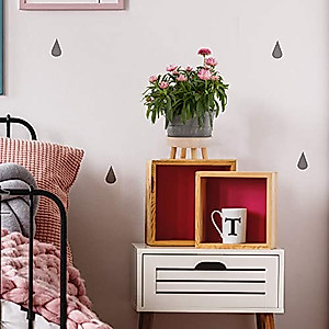 ANPHSIN Pack of 2 Mini Wooden Stool Display Stand- Round Decorative Flower Shelf Bonsai Rack Garden Plant Pot Riser Holder Modern Plant Stand with Wood Grain for Indoor Outdoor Home Decoration (S, M)