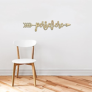 Persevere Right Arrow Wood Sign Home Decor Wall Art Hanging Rustic Unfinished 12" x 3"