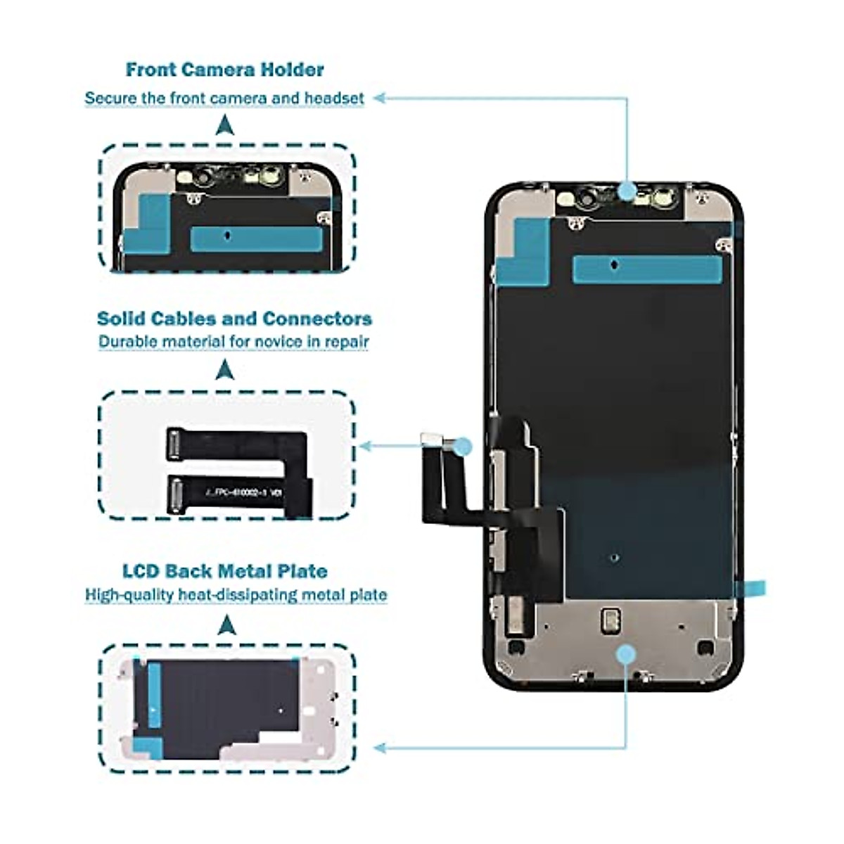 Ayake for iPhone XR Screen Replacement, Full Assembly Retina LCD Touch Display Digitizer with Repair Tools for A1984, A2105, A2106, A2108 True Tone Programmable Black