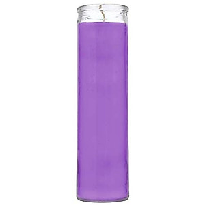 Jar Candles - Wax Candles (2 Pc) Purple and White Great for Sanctuary Vigils VooDoo and Prayers - Unscented Glass Candle Set - Indoor Outdoor - Spiritual Religious Church - Prayer Candles