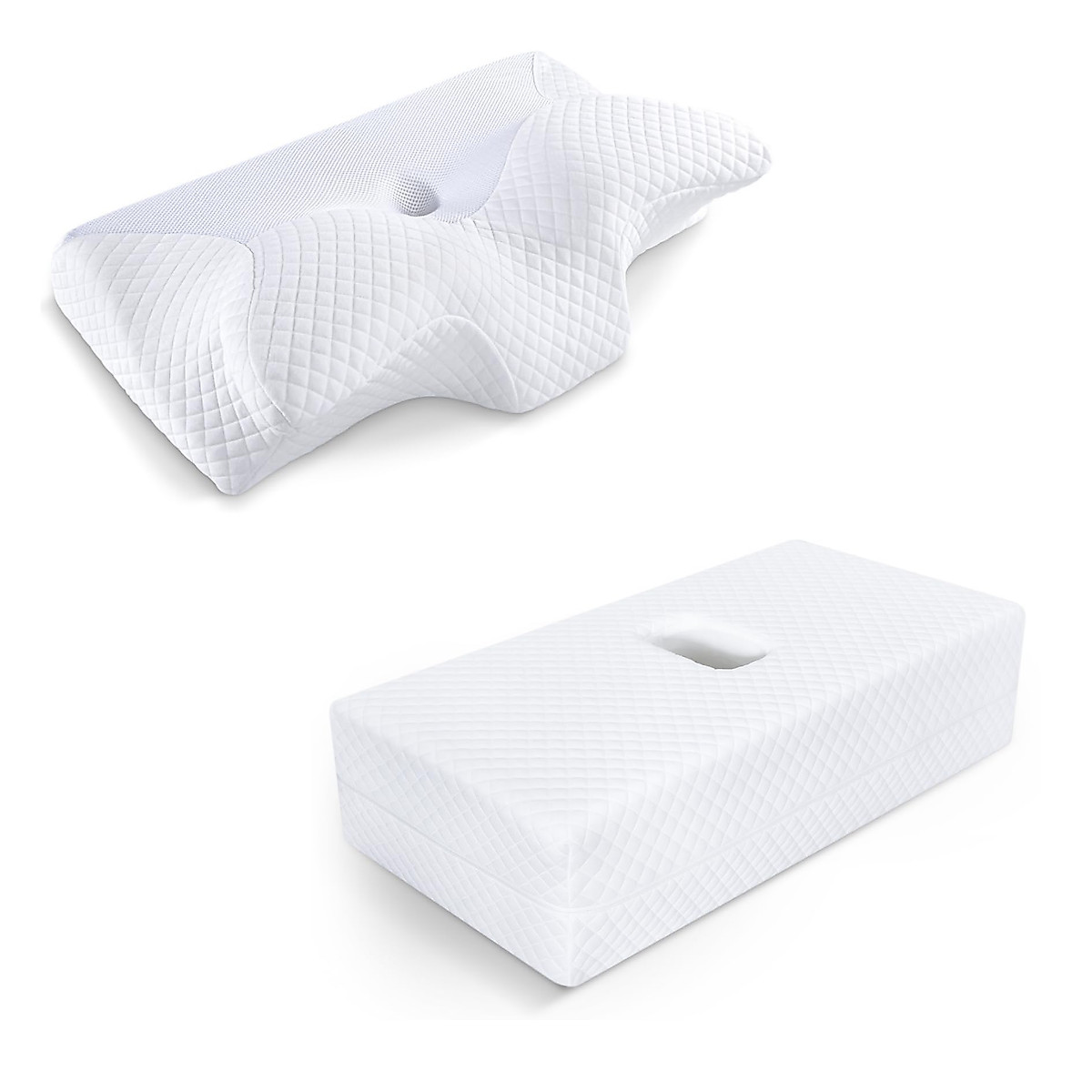 HOMCA Cervical Pillow Memory Foam Pillows - Contour Memory Foam Pillow for Neck Pain Relief, Orthopedic Neck Bed Pillow for Side Sleepers Back and Stomach