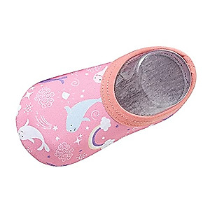 Lykmera Baby Girls Boys Cartoon Printed Water Shoes Kids Socks Barefoot Shoes Swim Cartoon Non-Slip Beach Shoes (Pink, 5-6 Years Little Kids)
