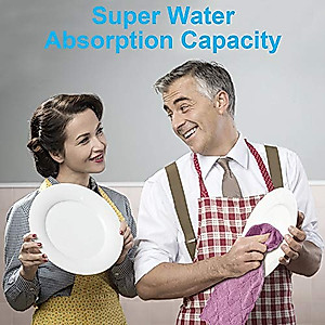 OstWony 12PCS Kitchen Towels Dish Towels, Multipurpose Reusable Dish Cloths, Double-Sided Microfiber Cleaning Rags for Furniture, Car, Tea, Bowl, 10x 6 inch