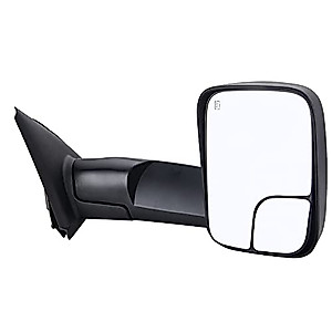ZAPOSTS Towing Mirrors Replacement Fit for 02-08 DodgeRam 1500 for 03-09 Dodge Ram 2500 3500 Pickup Truck Power Heated Tow Folding Side View Mirror Passenger Side