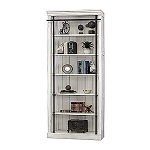 Martin Furniture Avondale 8' Tall Bookcase Wall with Ladder, Storage Organizer, Display Shelf for Office, White
