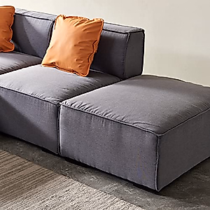 HomSof Modern Modular Sectional Sofa with Two Pillows, Convertible Corner L-Shaped Couch for Living Room, Dark Grey