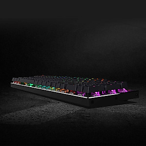Redragon K556 RGB LED Backlit Wired Mechanical Gaming Keyboard, 104 Keys Hot-Swap Mechanical Keyboard w/Aluminum Base, Upgraded Socket and Noise Absorbing Foams, Quiet Linear Red Switch