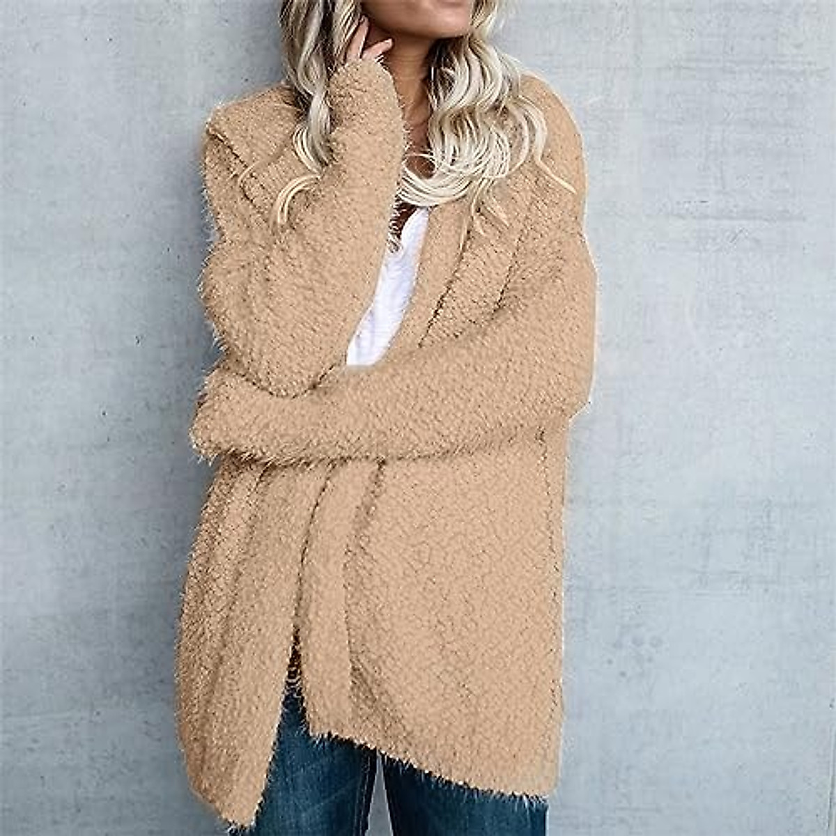 fleece jacket rain jackets for women waterproof hiking 2023 fall cardigan sweater long sleeve open front lapel coat casual knit coatigan jacket with pockets sleeves blouses for women grey sweatshirt