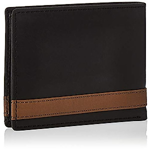 Fossil Men's Quinn Leather Bifold with Flip ID Wallet, Black, (Model: ML3644001)