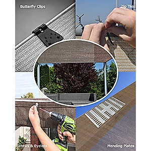 Alion Home Sun Shade Fabric, UV Shade Cloth - Breathable Sun Screen, Shade Mesh - Custom Shade Cloth for Fence, Garden, Backyard, Outdoor, Patio, Pergola, Greenhouse, Barn (8 x 15 FT, Mocha Brown)