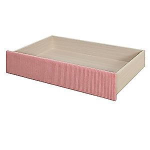 Merax Twin Size Corduroy Daybed with Two Drawers and Wood Slat,Sofa Bed Frame for Bedroom,Girls,Pink