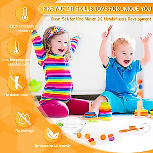 Weewooday 14 Pieces Jumbo Test Tubes Set, Science Learning Tools for Kids, Includes 5 Jumbo Test Tubes, 6 Silicone Liquid Droppers, 1 Storage Stand, 1 Plastic Tweezer, 1 Plastic Scissors Handy Scooper